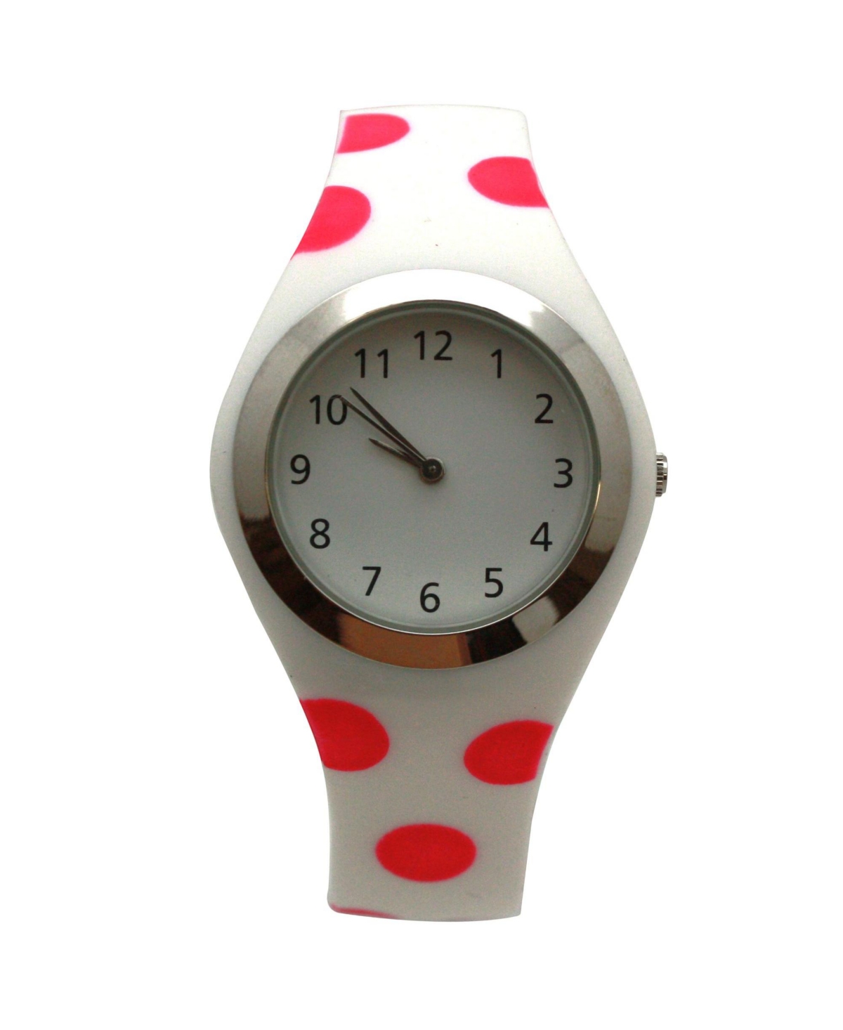 Click here for Olivia Pratt White Polka Dots Silicone Band Women... prices