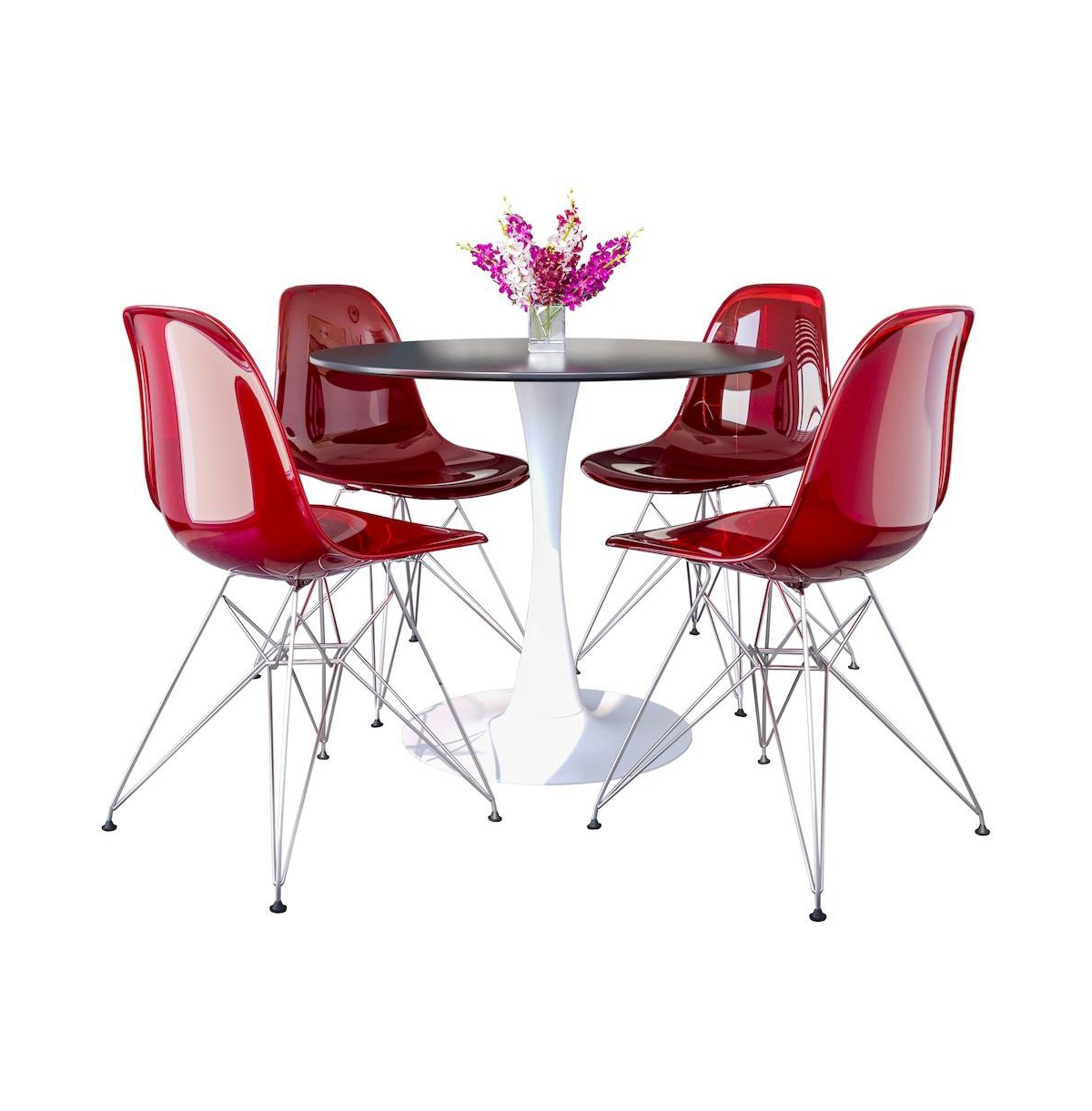 Click here for LeisureMod 5-Piece Dining Set 35" Round Dinin... prices