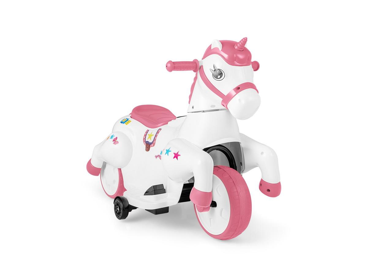 Click here for 12V Unicorn Ride-On Toy with Training Wheels and H... prices