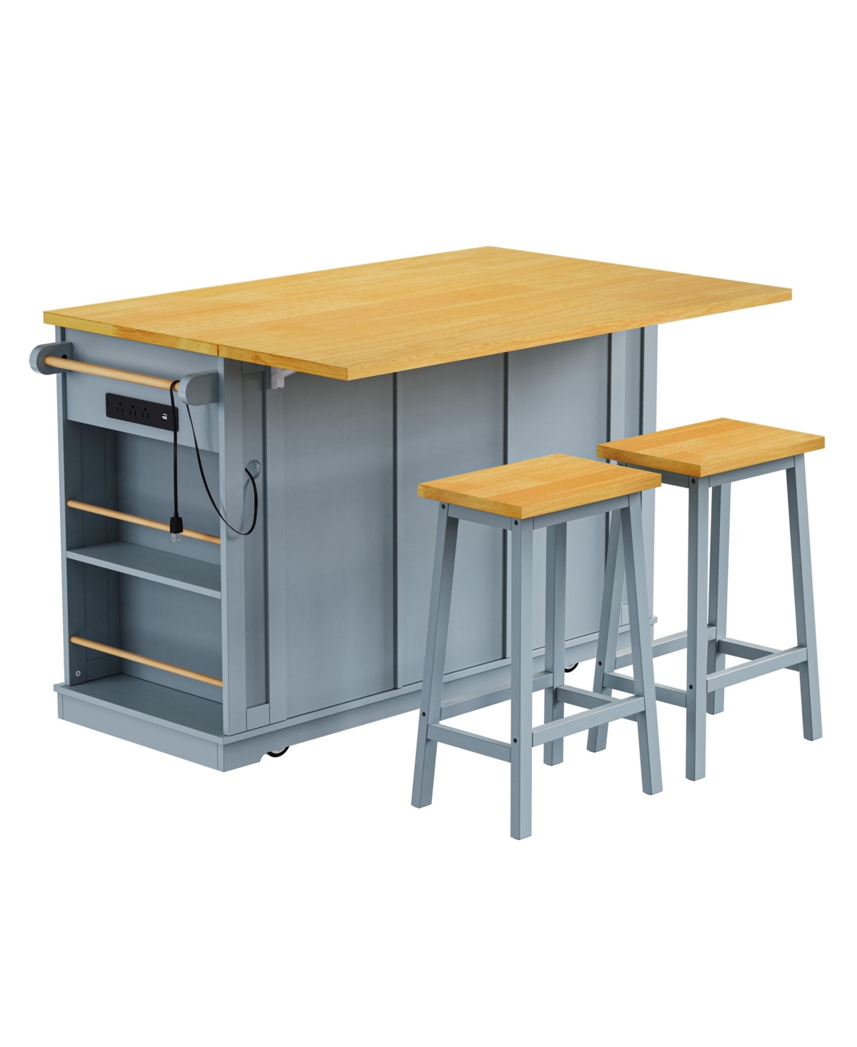 Click here for Casainc 53" Kitchen Island With 2 Bar Stools... prices