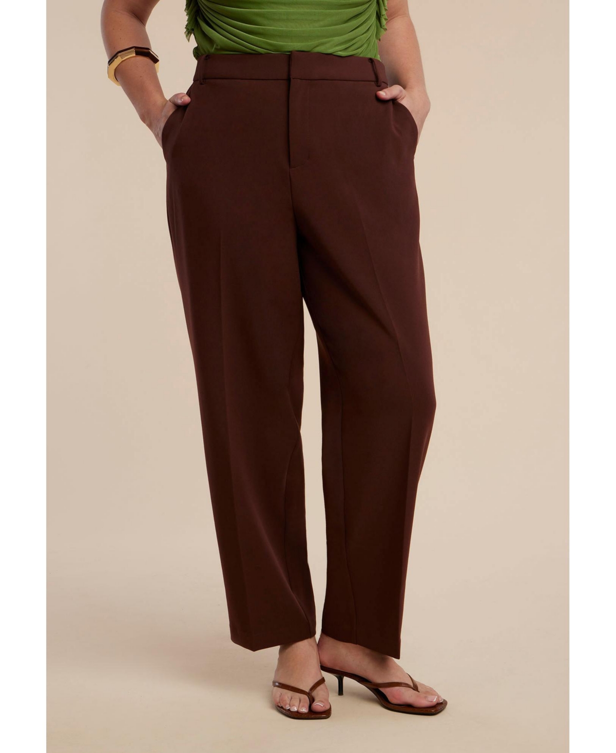 Click here for Eloquii Womens The 365 Straight Leg Pant - Chicory... prices
