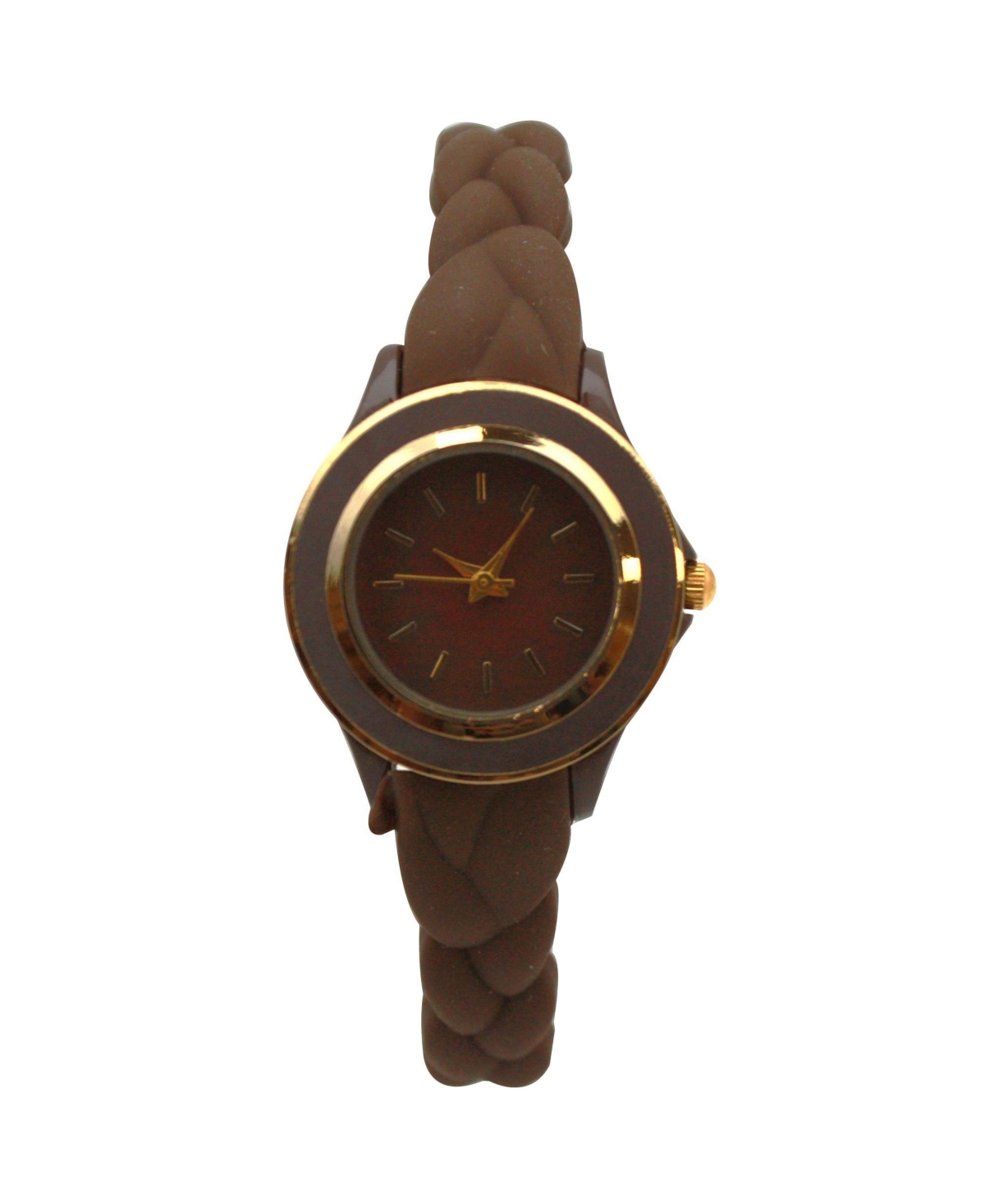 Click here for Olivia Pratt Brown Braided Silicone Band Women Wat... prices