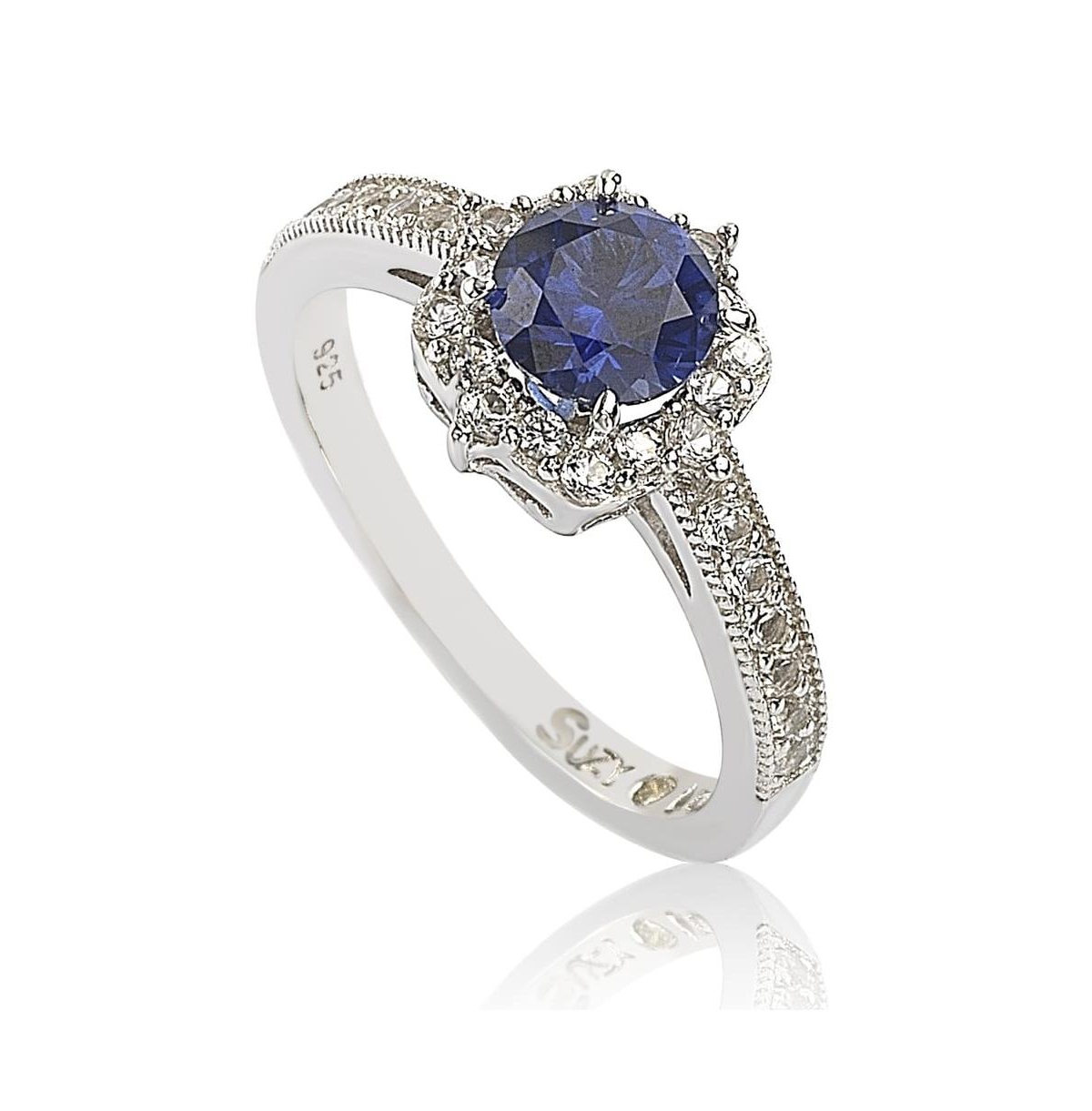 Click here for Suzy Levian Sterling Silver Sapphire & Created Whi... prices