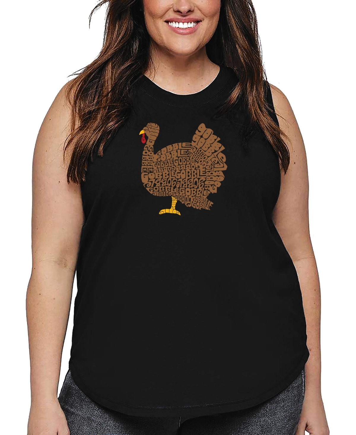 Click here for La Pop Art Plus Size Thanksgiving Word Art Tank To... prices