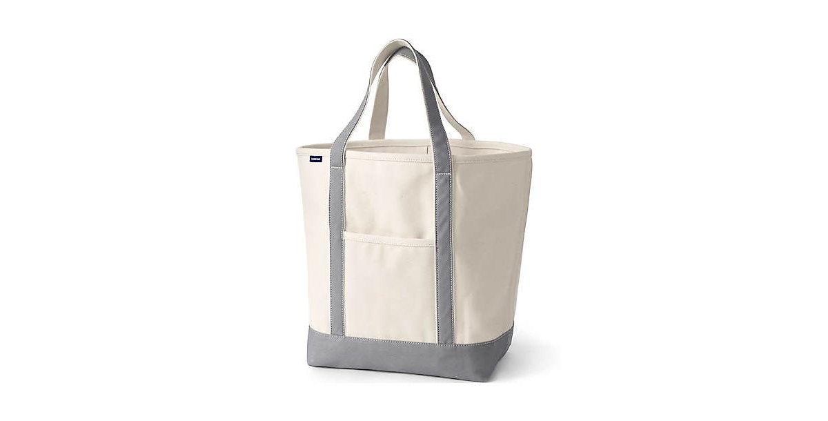 Click here for Lands End Large 5 Pocket Open Top Canvas Tote Bag... prices
