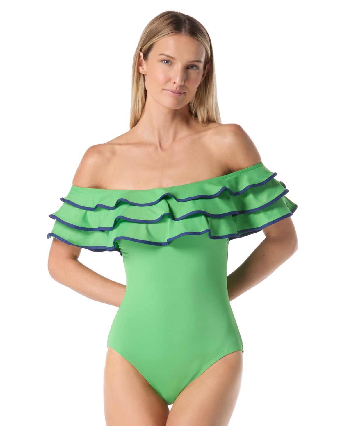 Click here for Kate Spade Womens Ruffle One-Piece Swimsuit - Sham... prices