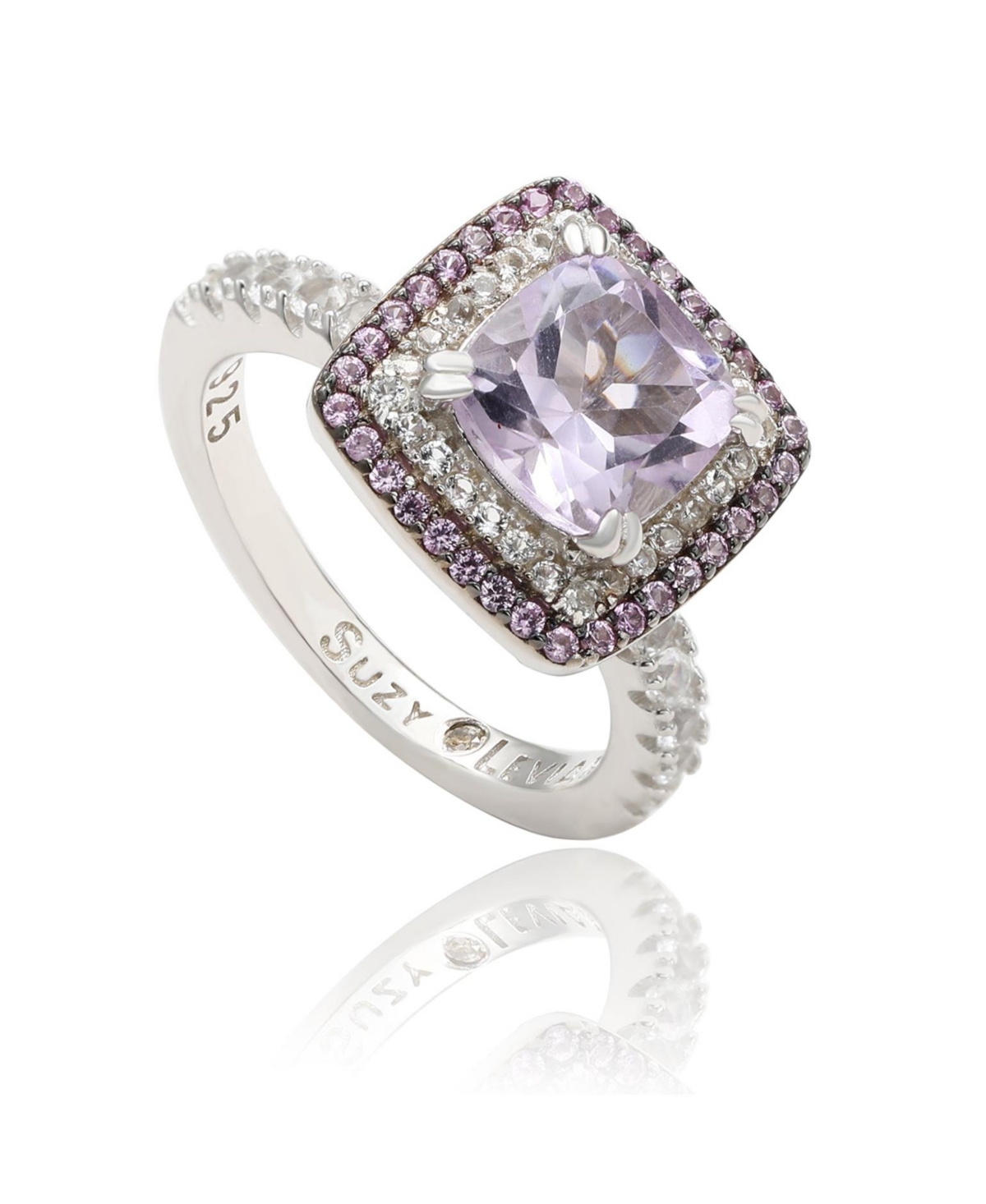 Click here for Suzy Levian Sterling Silver Cushion Cut Topaz and... prices