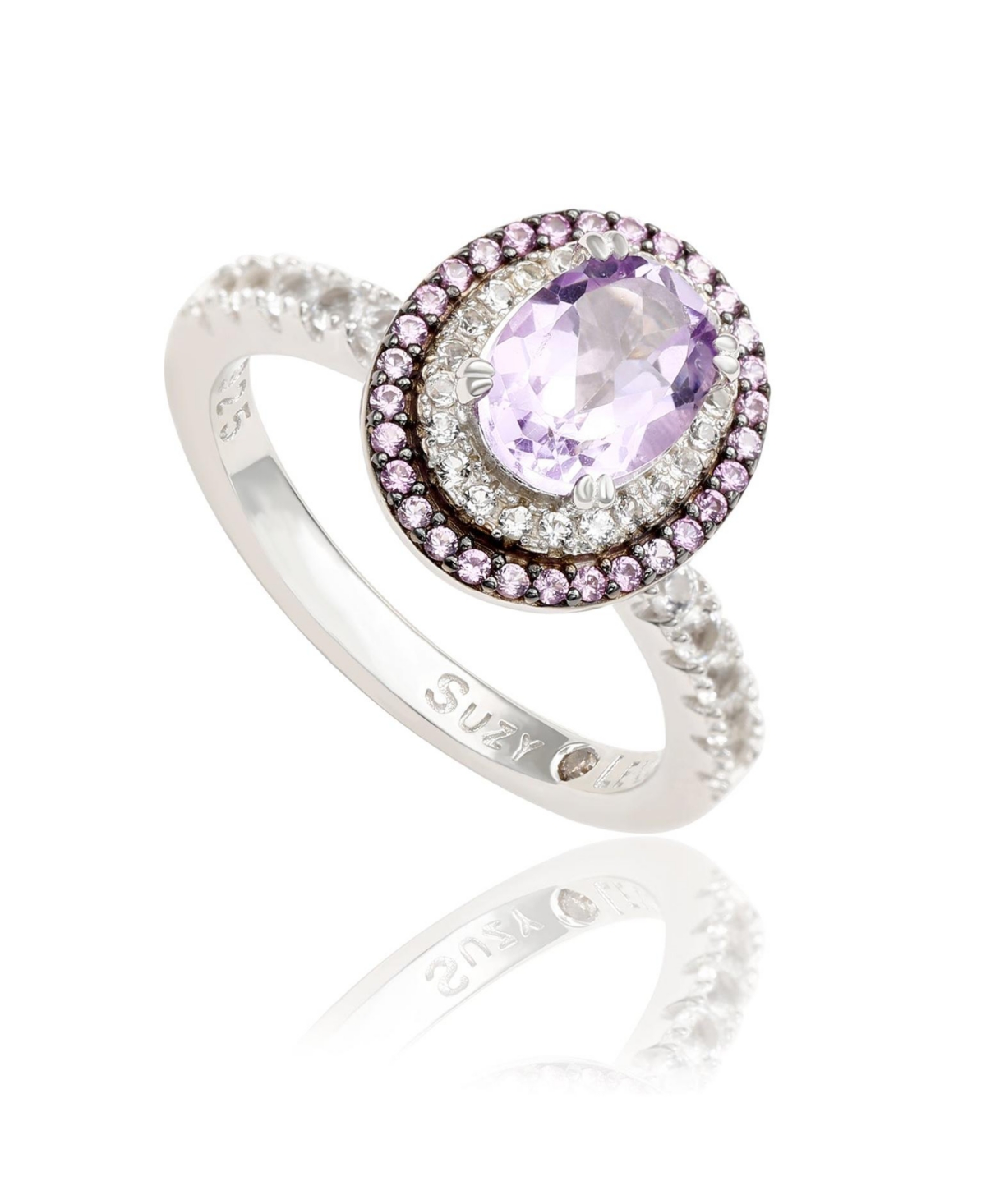 Click here for Suzy Levian Sterling Silver Oval Cut Topaz and Sap... prices