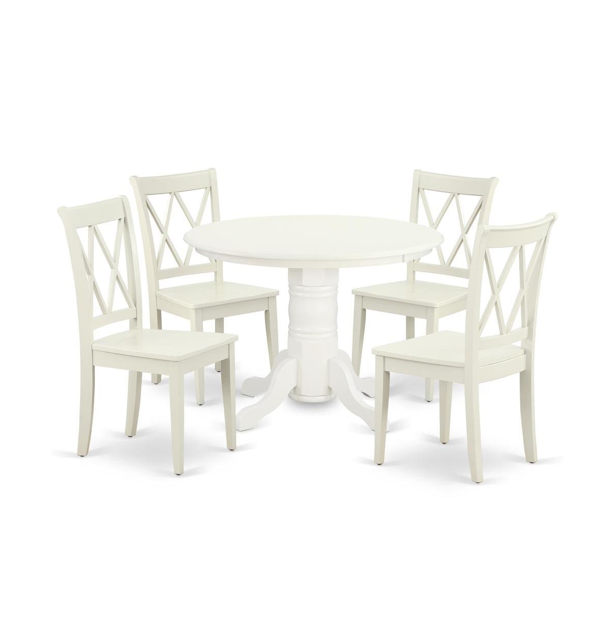 Click here for East West Furniture Dining Room Set Linen White -... prices