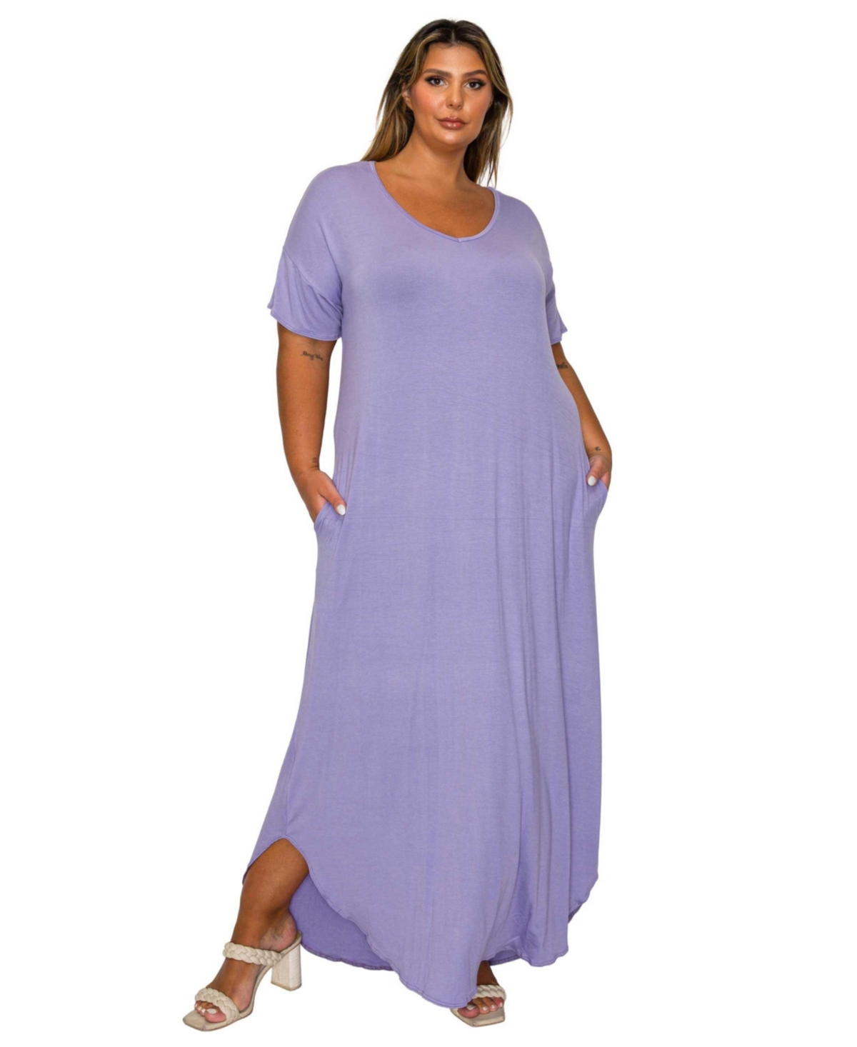 Click here for L I V D Womens Plus Size Scarlett Maxi Pocket Dres... prices