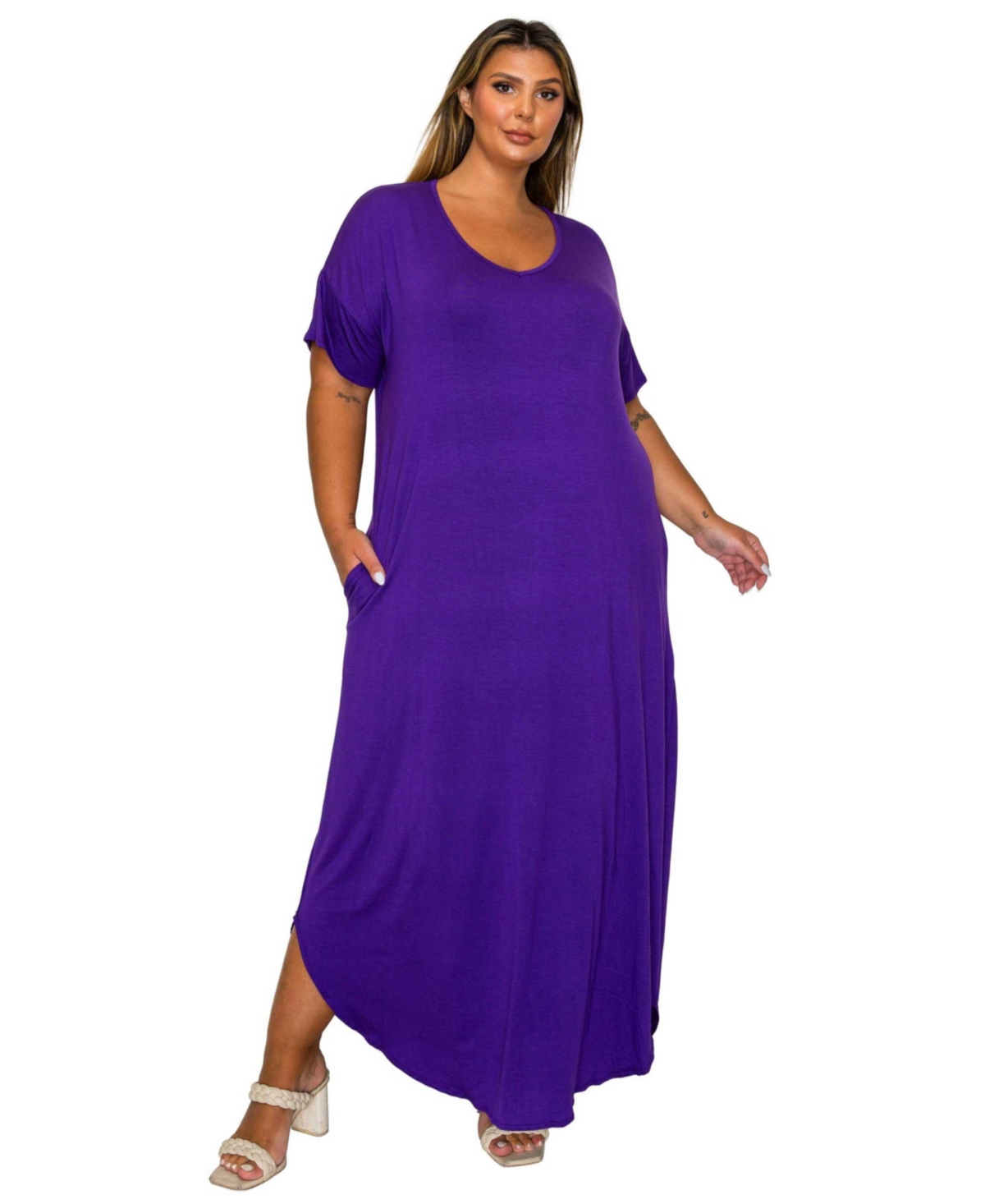 Click here for L I V D Womens Plus Size Scarlett Maxi Pocket Dres... prices