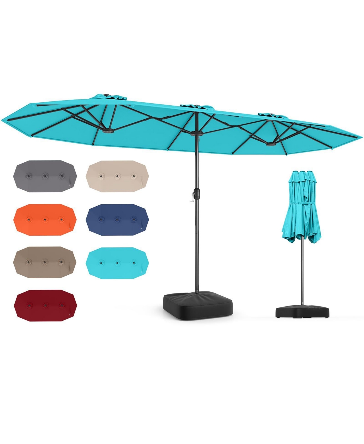 Click here for 13 Feet Double-Sided Patio Twin Table Umbrella wit... prices