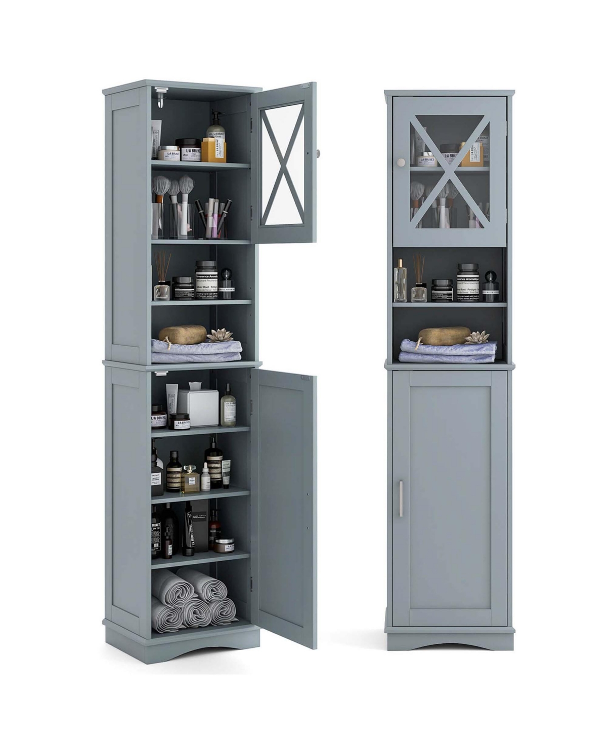 Click here for Costway 67" Tall Bathroom Cabinet Freestandin... prices