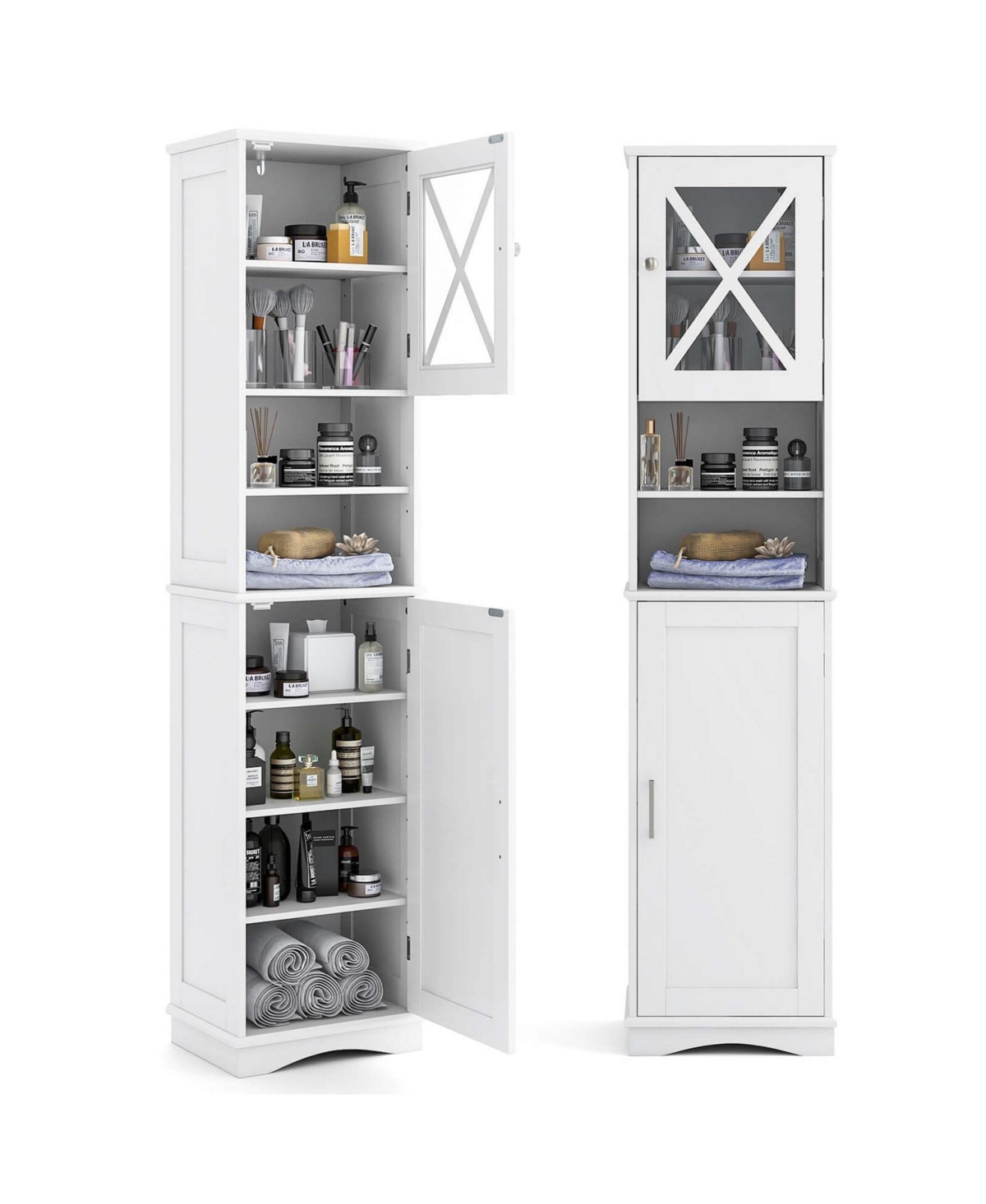 Click here for Costway 67" Tall Bathroom Cabinet Freestandin... prices