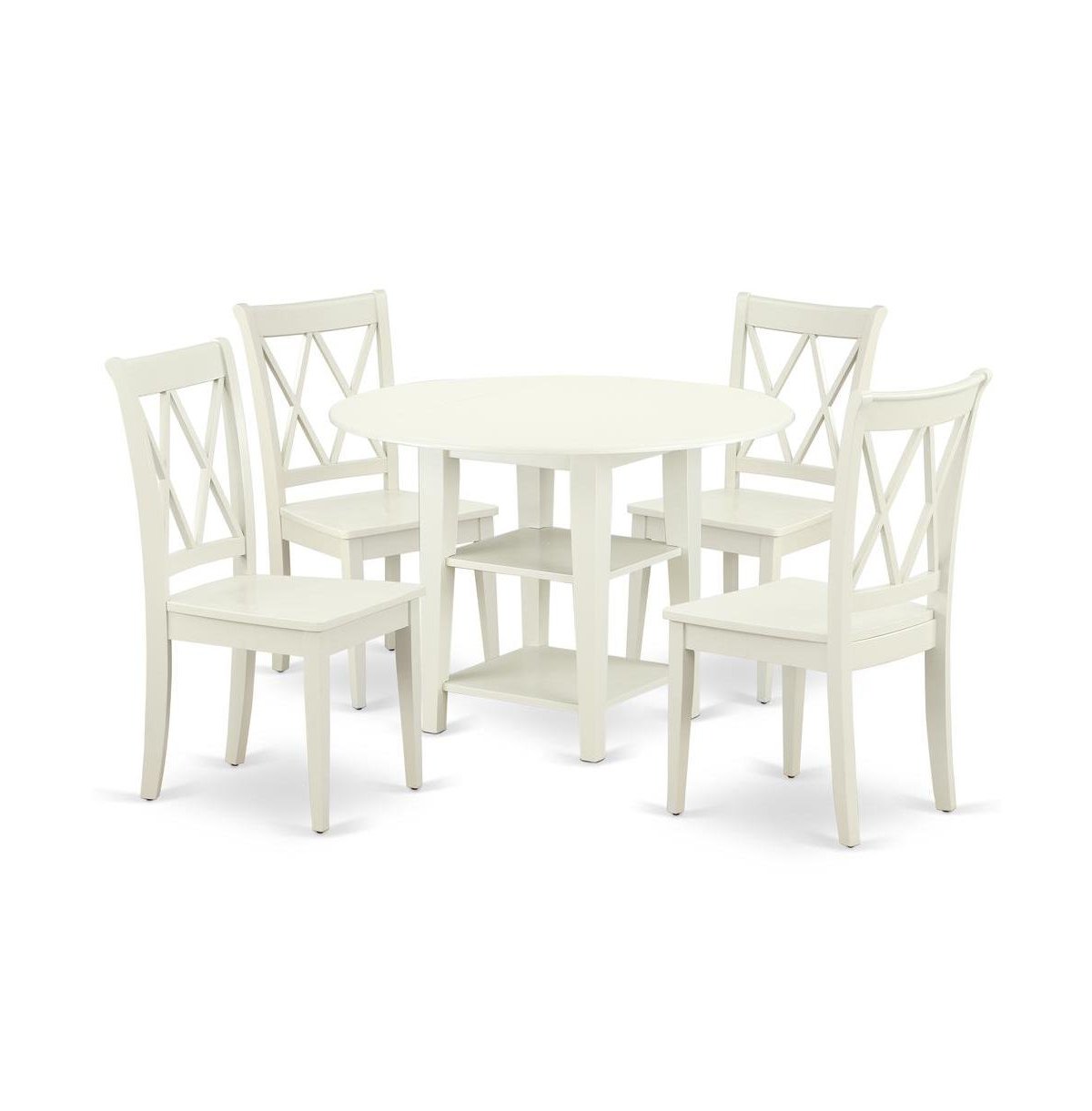 Click here for East West Furniture Dining Room Set Linen White -... prices