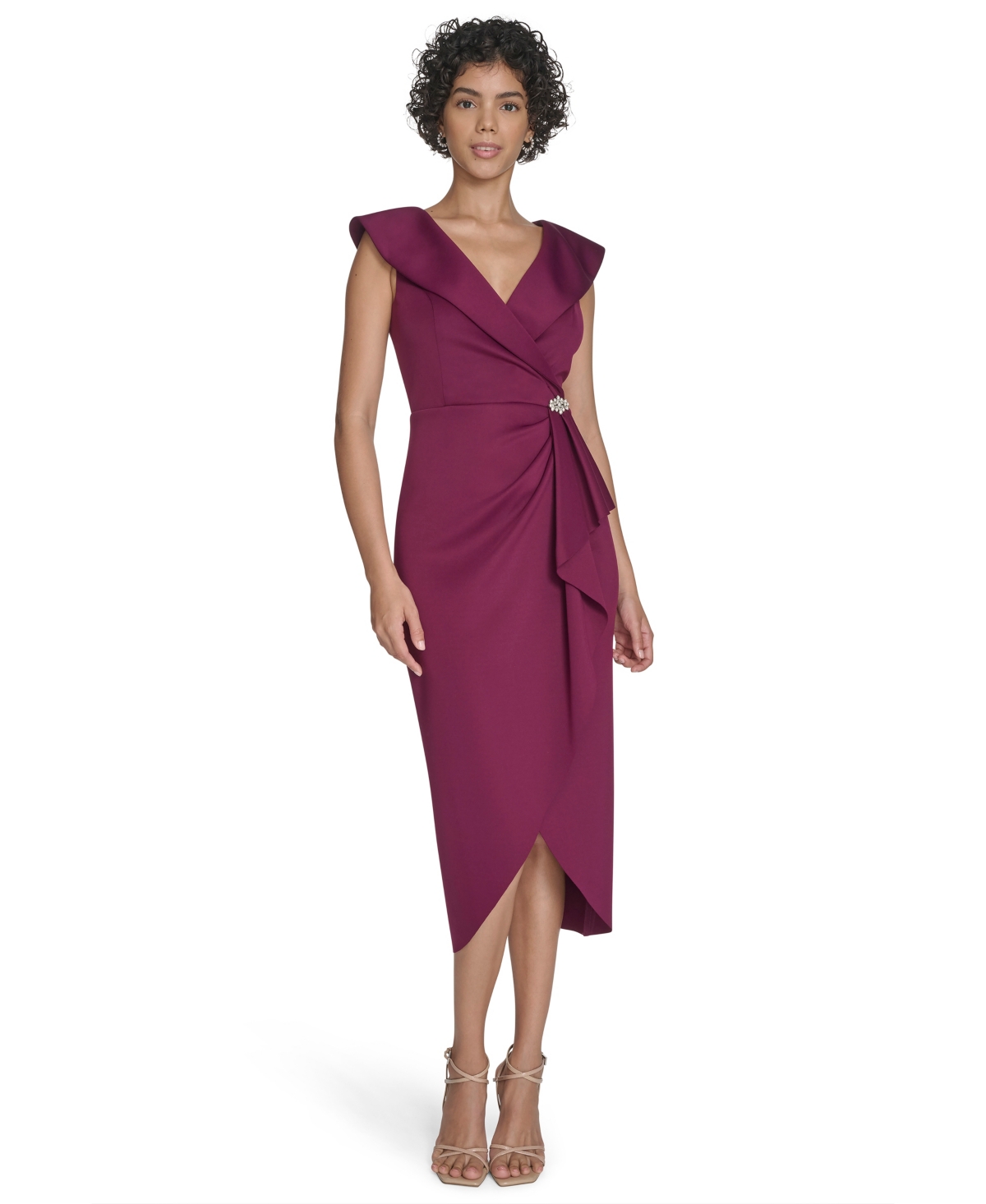Click here for Jessica Howard Womens Sleeveless V-Neck Midi Dress... prices