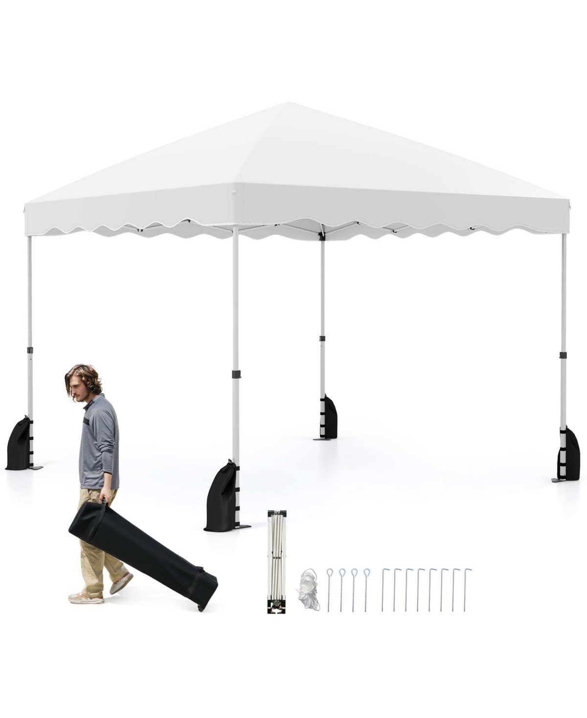 Click here for Foldable 10 X 10 Feet Pop up Canopy Tent with Whee... prices