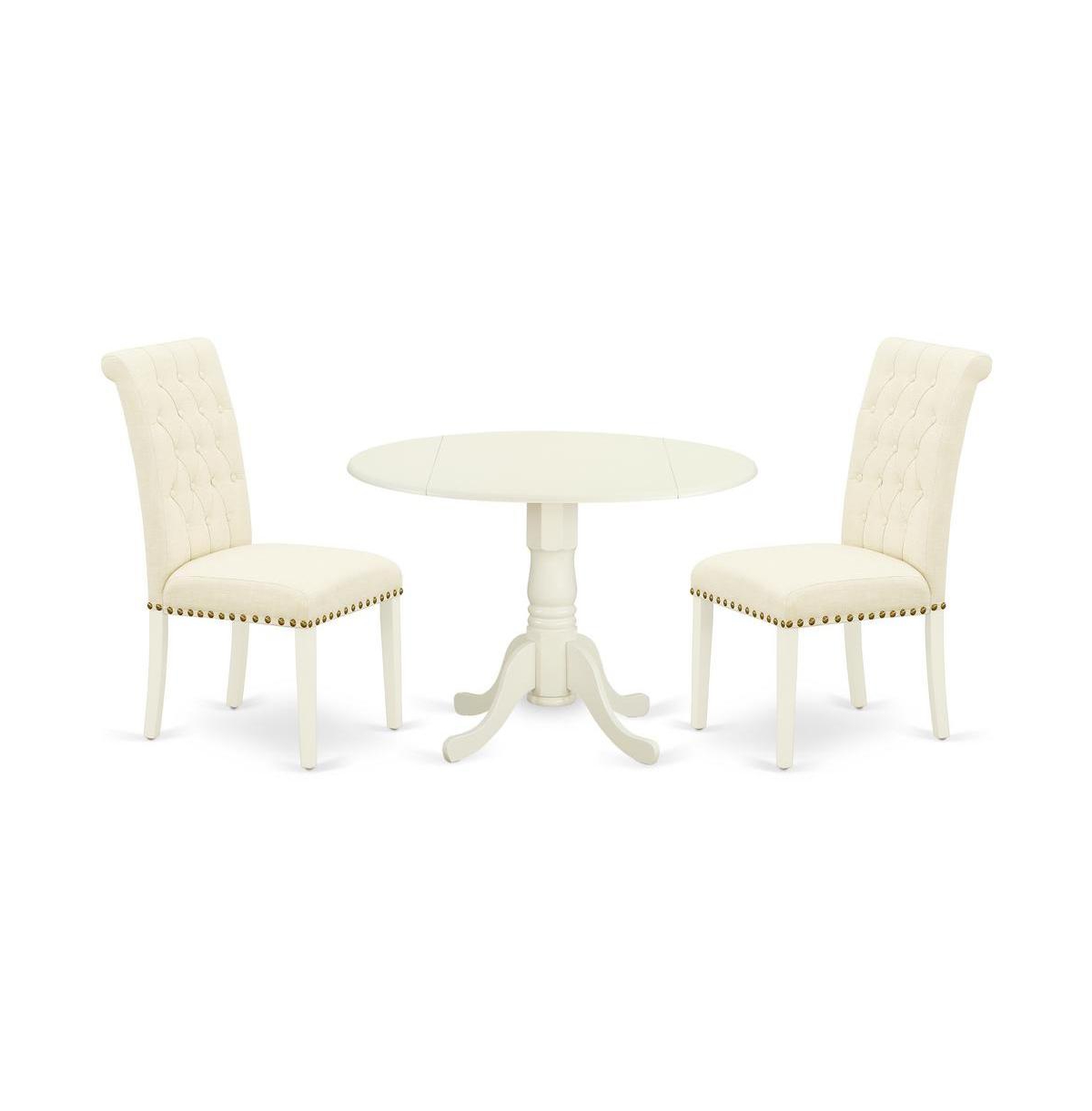 Click here for East West Furniture Dining Room Set Linen White -... prices
