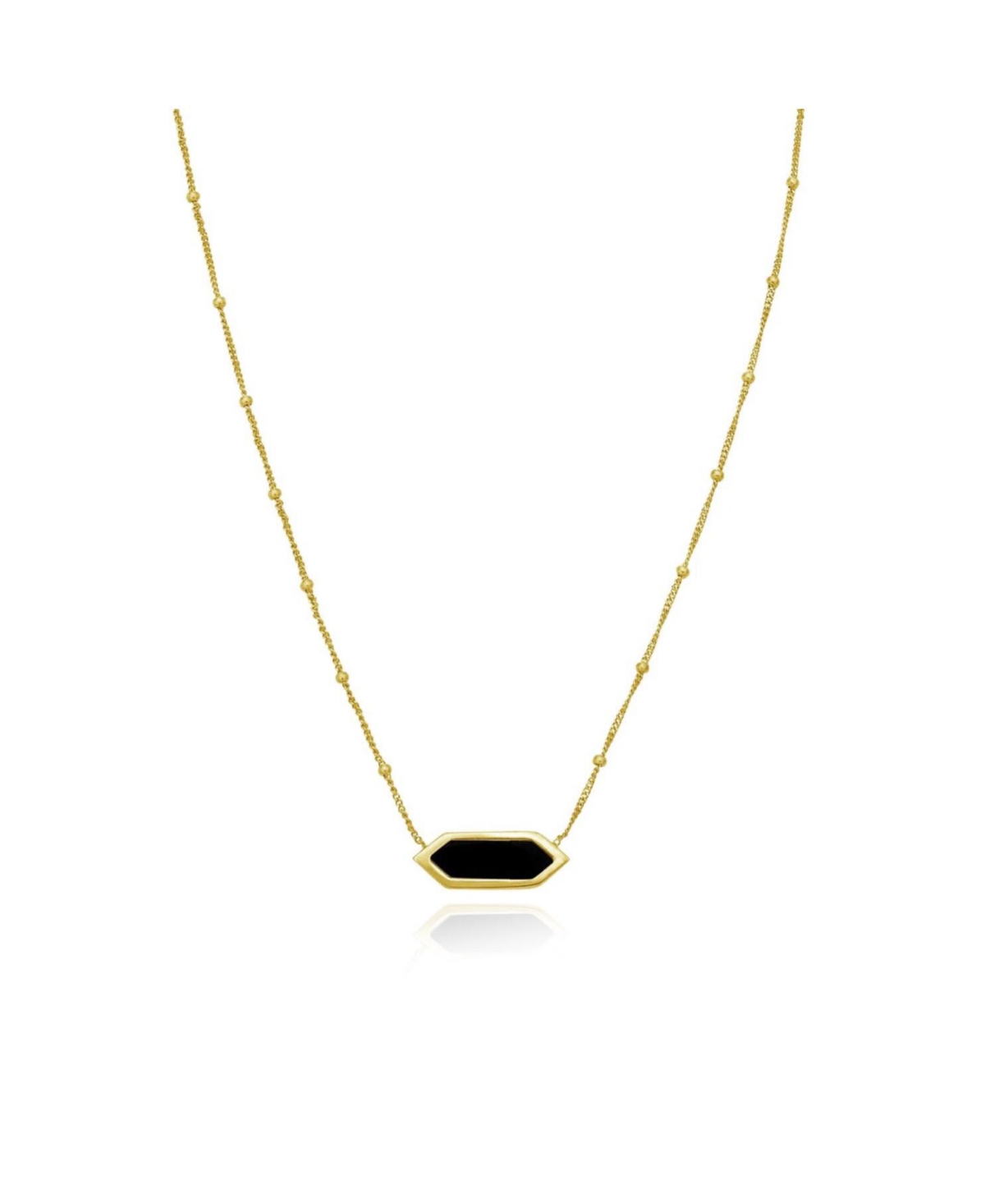 Click here for The Lovery Onyx Hexagon Bead Necklace 14K Gold - O... prices