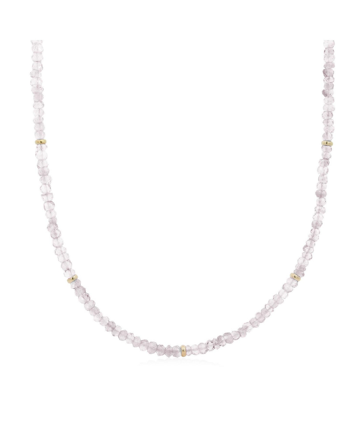 Click here for The Lovery Rose Quartz Bead Necklace 14K Gold - Ro... prices