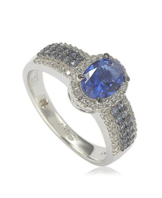 Click here for Suzy Levian Sterling Silver Oval Cut Sapphire Crea... prices