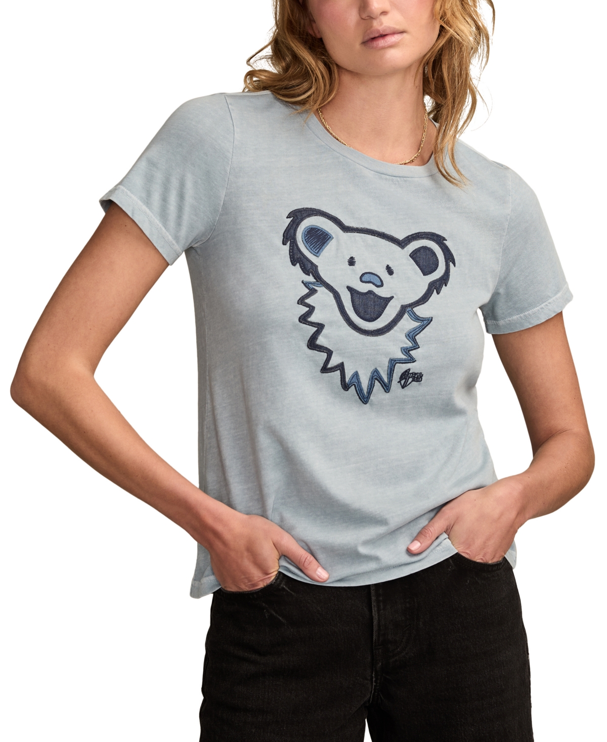 Click here for Lucky Brand Womens Grateful Dead Denim Bear Head T... prices