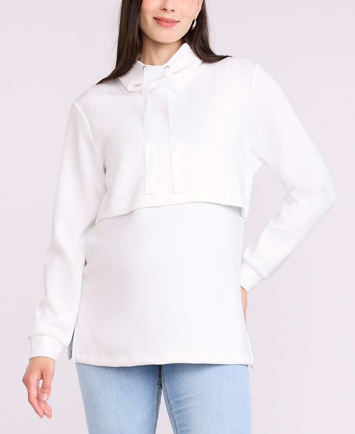 Click here for Motherhood Maternity Maternity Funnel Neck Pullove... prices