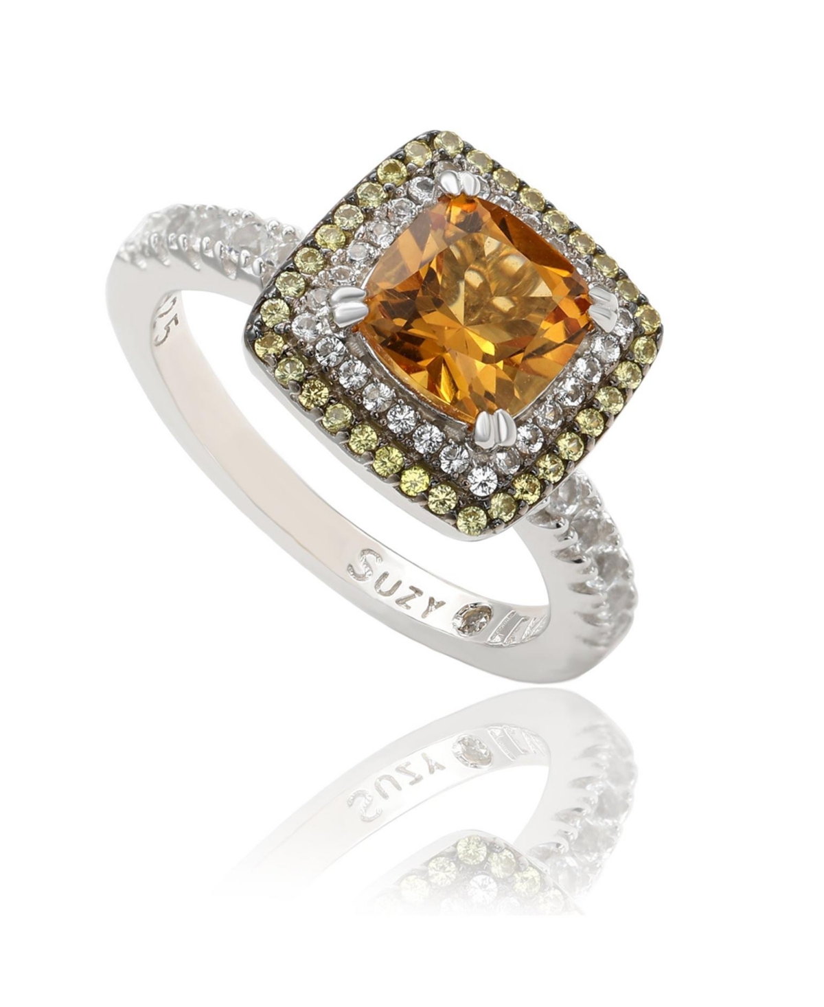 Click here for Suzy Levian Sterling Silver Cushion Cut Topaz and... prices