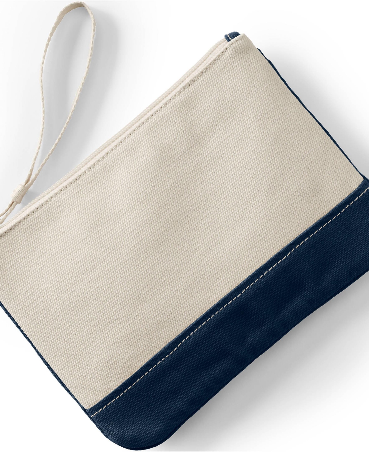 Click here for Lands End Medium Solid Canvas Zipper Pouch - Natur... prices