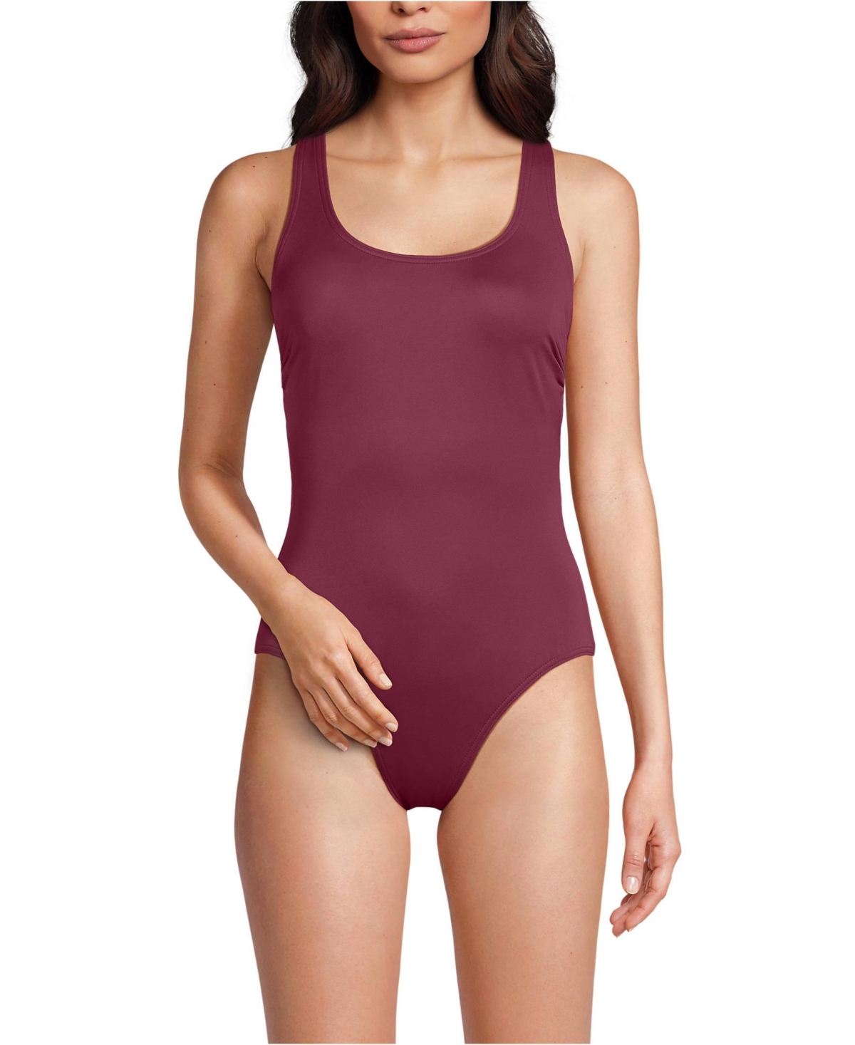 Click here for Lands End Womens Long Torso Tugless X-Back One Pie... prices