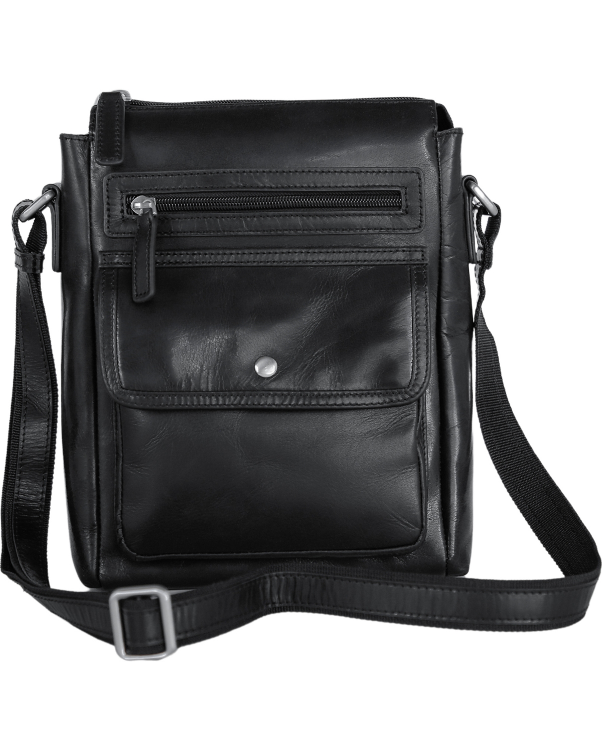 Click here for Mancini Mens Everyday Leather Crossbody Bag - Blac... prices