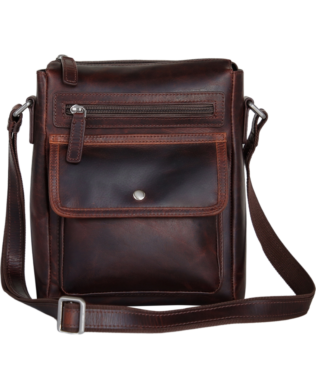 Click here for Mancini Mens Everyday Leather Crossbody Bag - Brow... prices