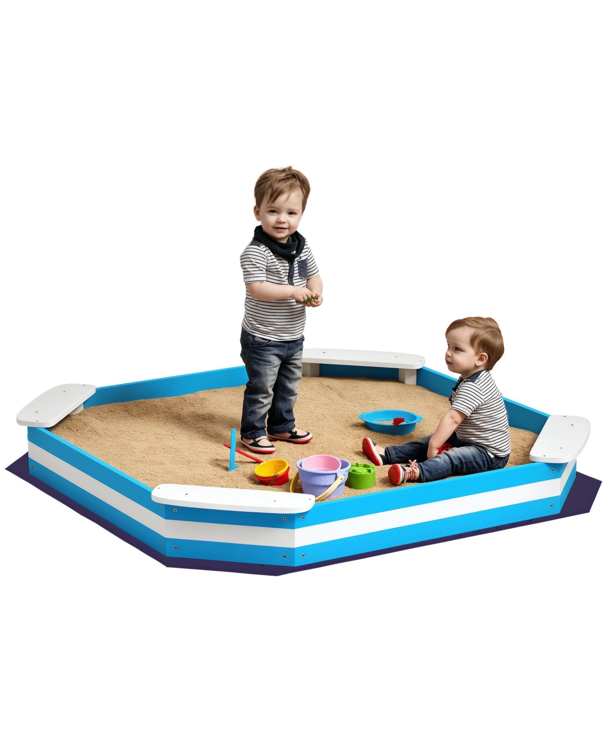 Click here for Qaba Kids box  Wooden Pit w/ 4 Corner Seats  Botto... prices