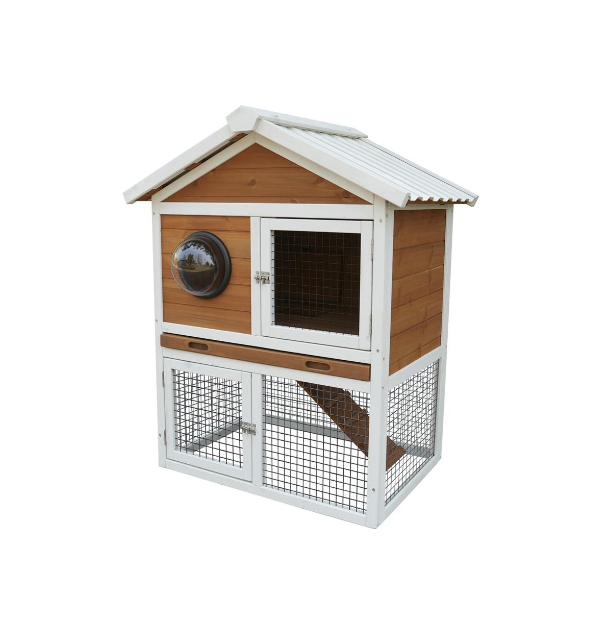 Click here for Aostirmotor Outdoor White and Red 2-Tier Wood Pet... prices