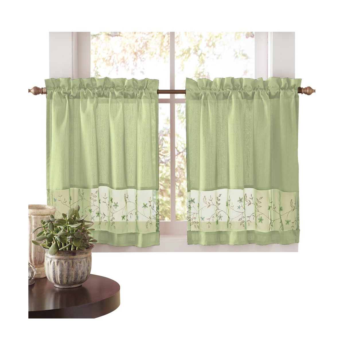 Click here for Collections Etc Embroidered Vines Fairfield Rod Po... prices