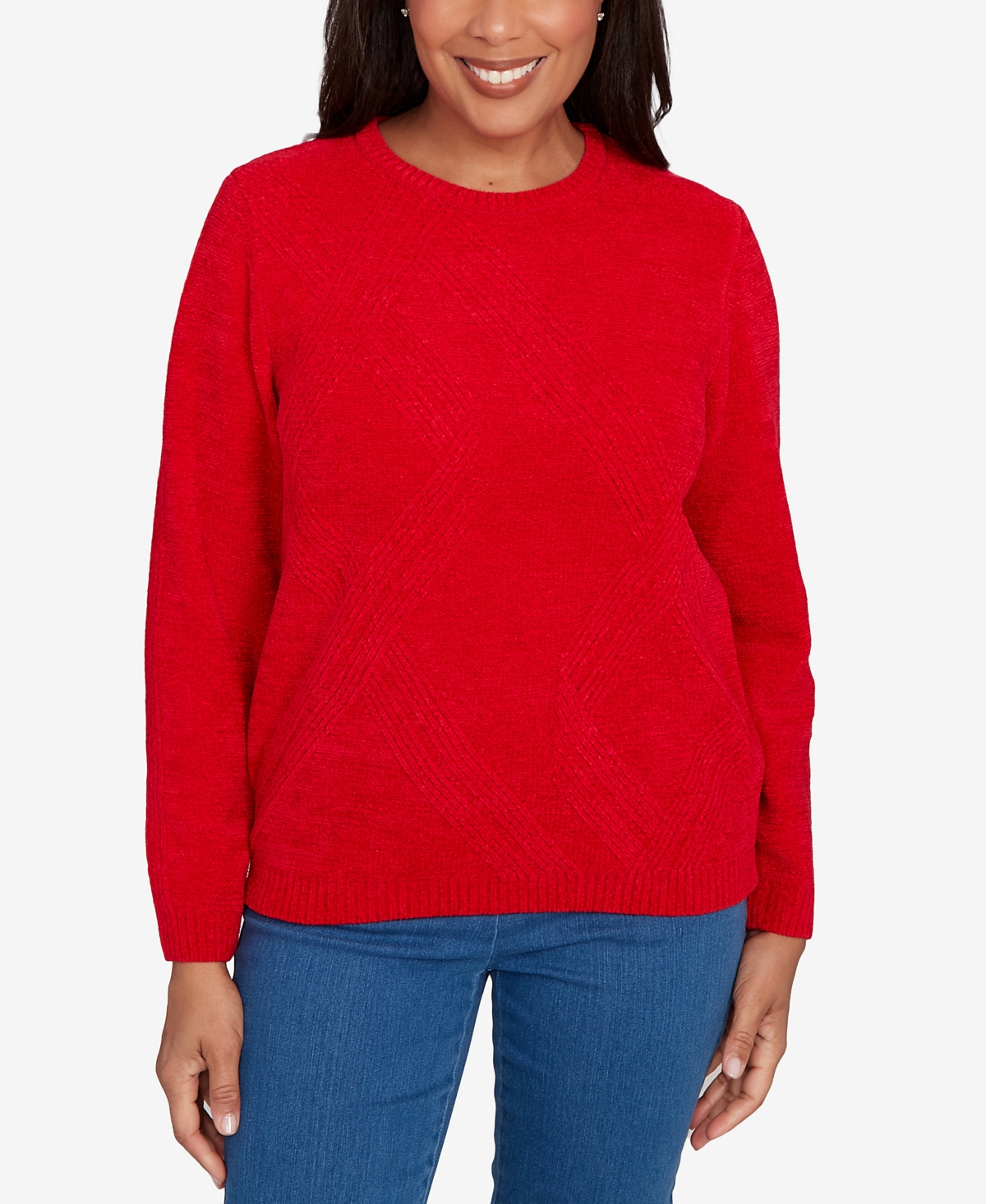 Click here for Alfred Dunner Womens Classic Cable Chenille Pullov... prices