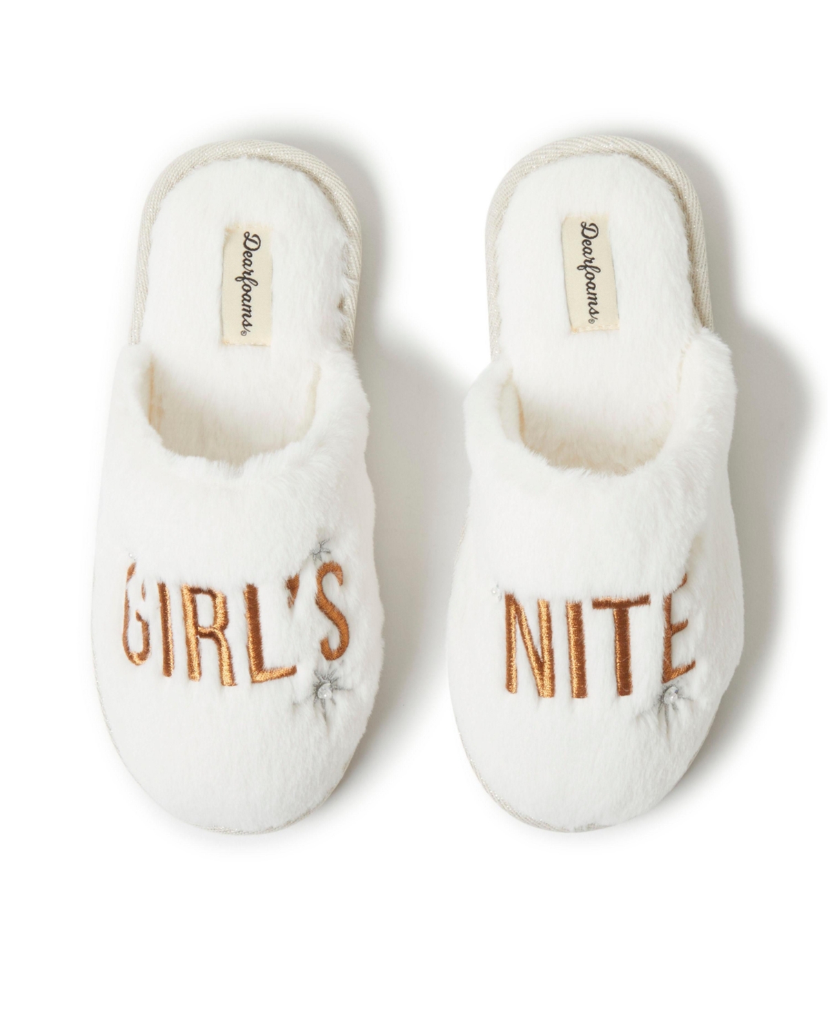 Click here for Dearfoams Womens Bridal Celebration Fuzzy Scuff Ho... prices