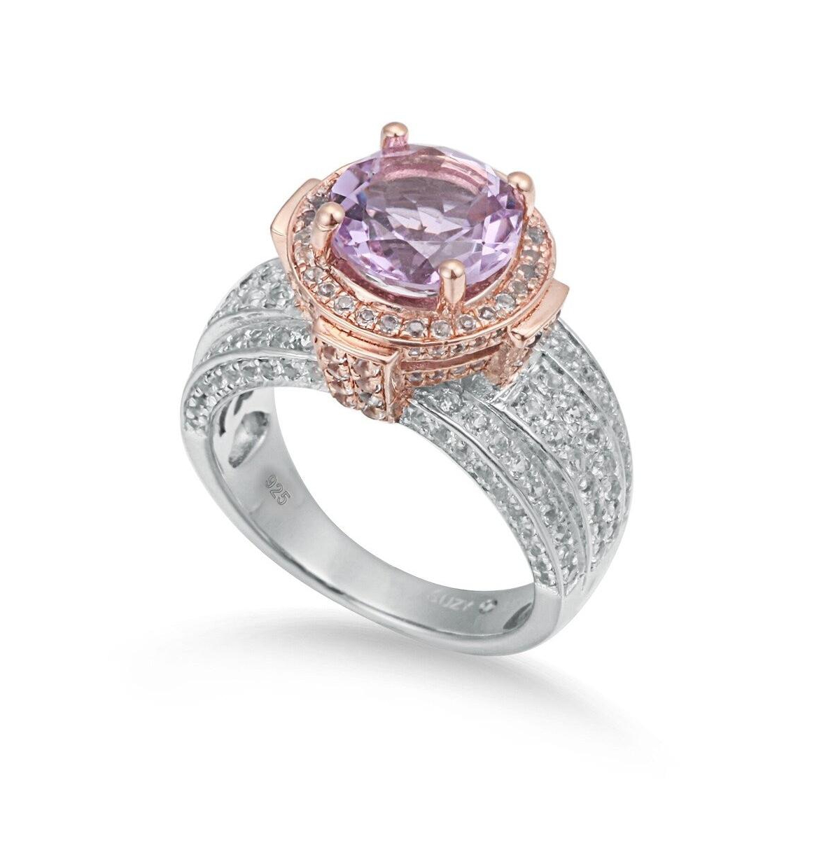 Click here for Suzy Levian New York Two-Tone Sterling Silver Roun... prices