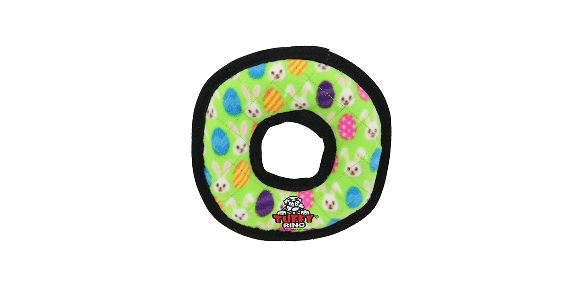Click here for Tuffy Holiday Medium Ring Egg. Dog Toy - Green prices