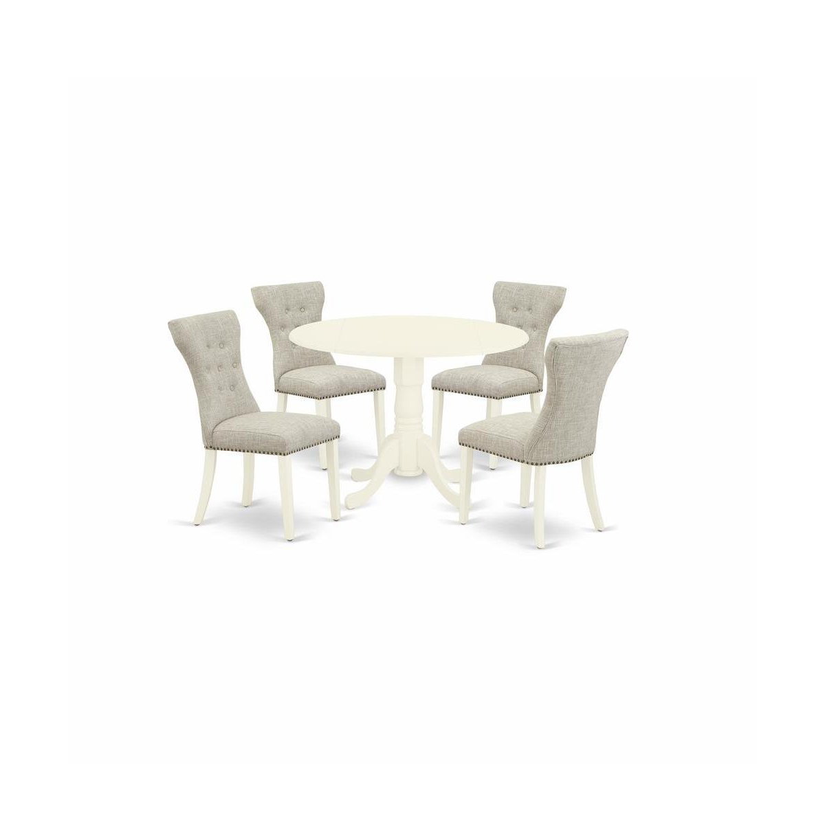 Click here for East West Furniture Dining Room Set Linen White -... prices
