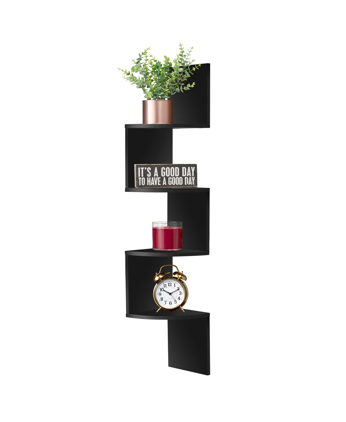 Click here for Sorbus 5-Tier Zig Zag Floating Corner Wall Bookshe... prices