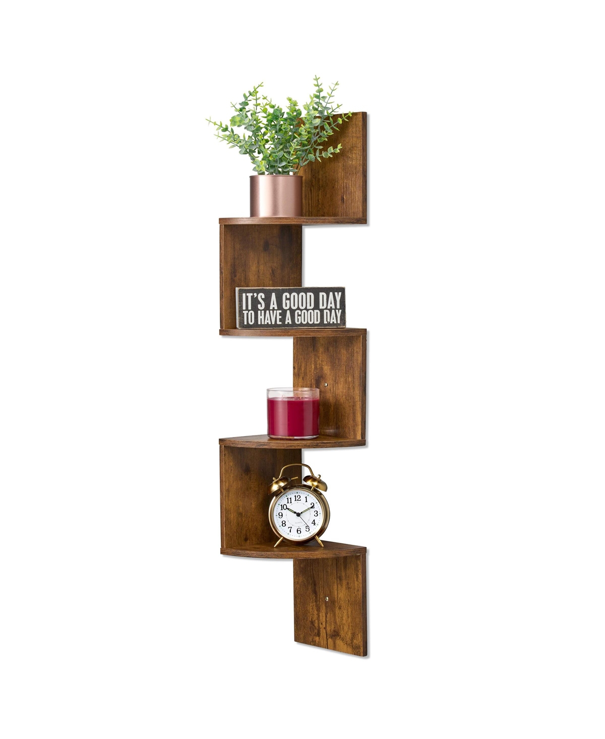 Click here for Sorbus 5-Tier Zig Zag Floating Corner Wall Bookshe... prices