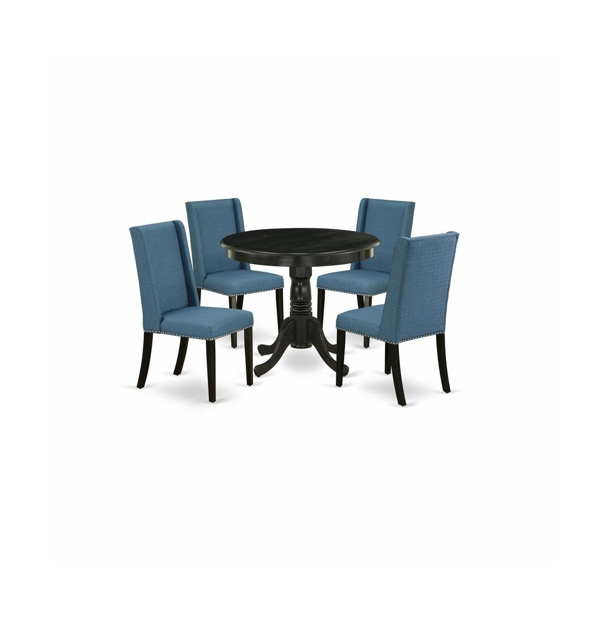 Click here for East West Furniture Dining Room Set Wirebrushed Bl... prices