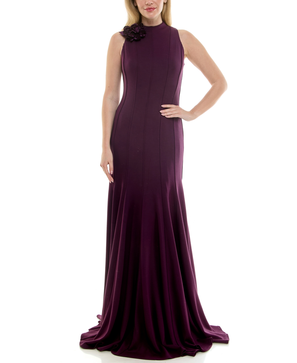 Click here for Taylor Womens Mock Neck Cocktail Dress - Grape prices