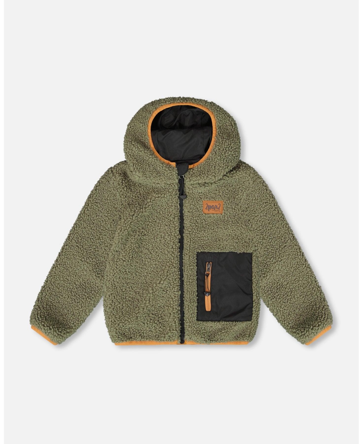 Deux par Deux Unisex Reversible Mid-Season Sherpa Jacket - Big Kid