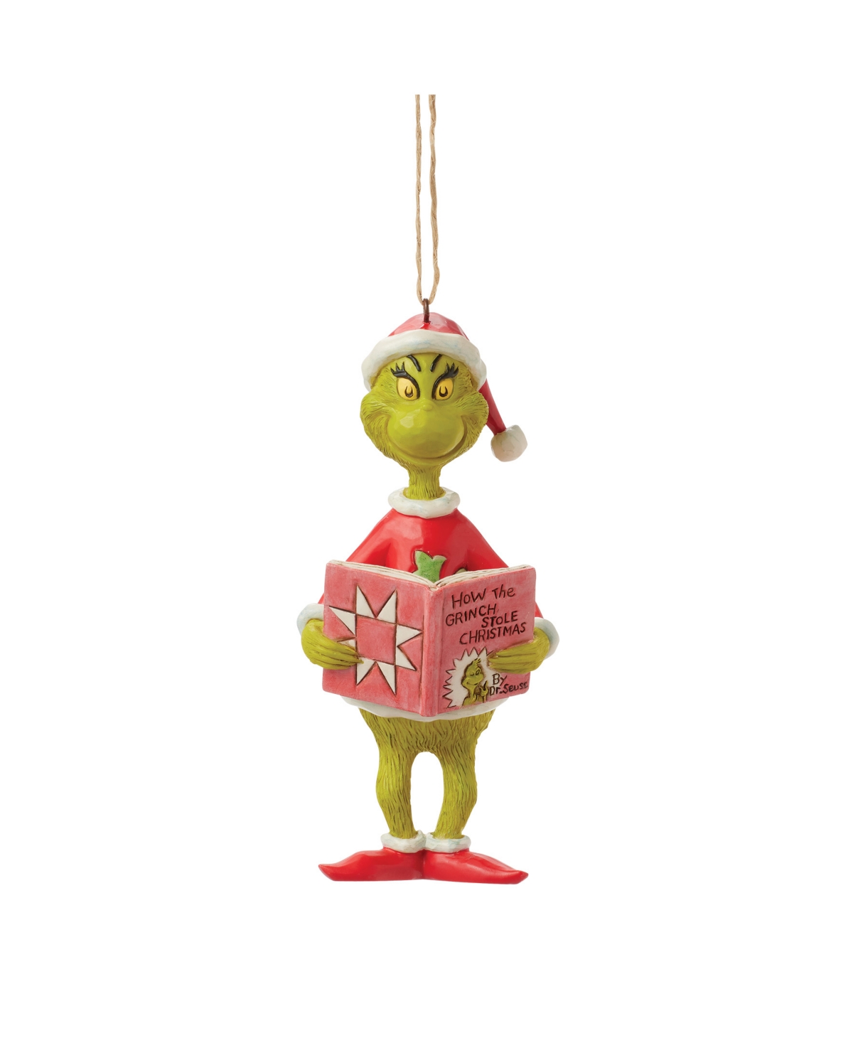 Click here for Jim Shore Grinch with Book Ornament - Multi prices