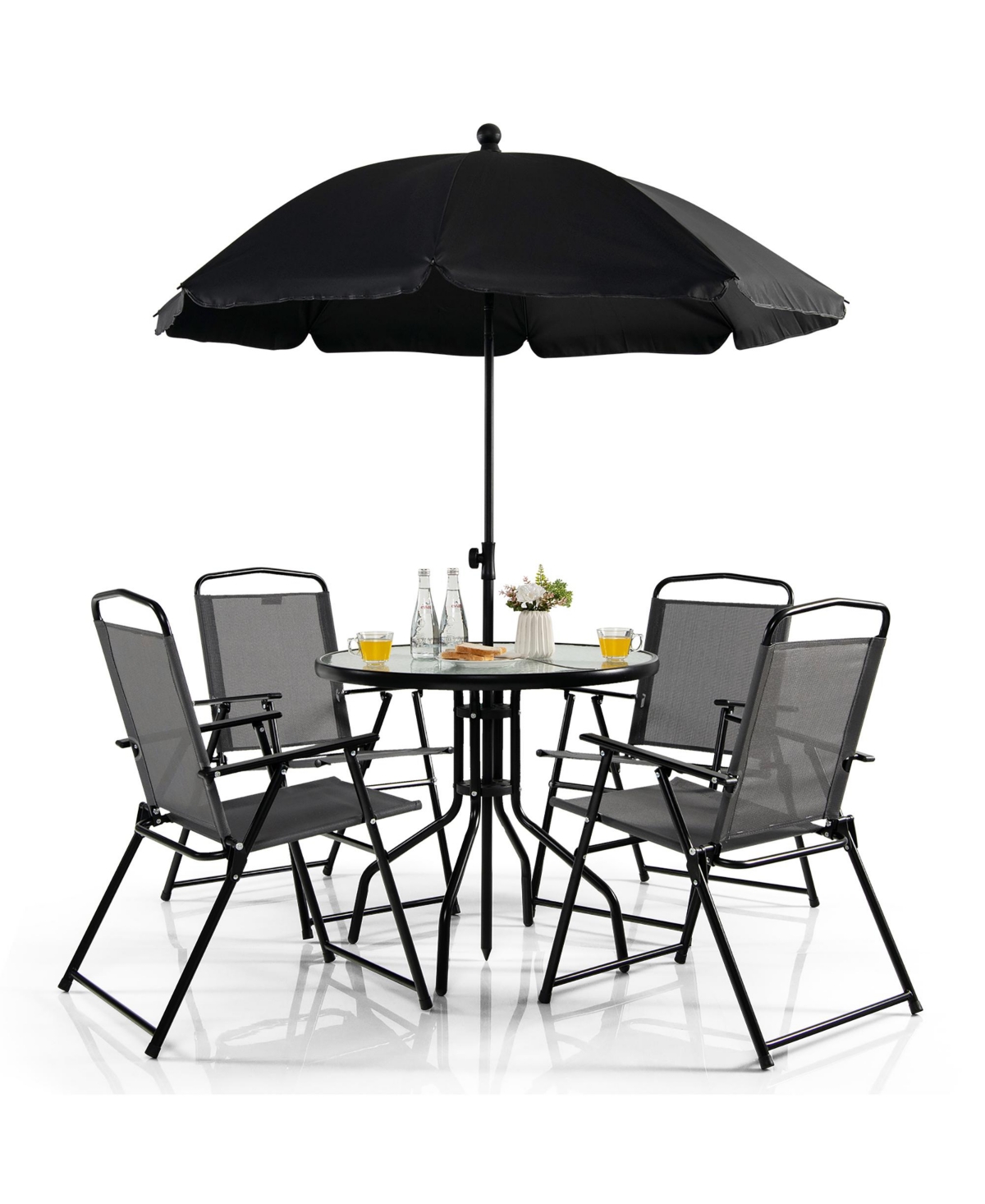 Click here for Gymax 6PCS Patio Garden Dining Set w/ Round Table... prices