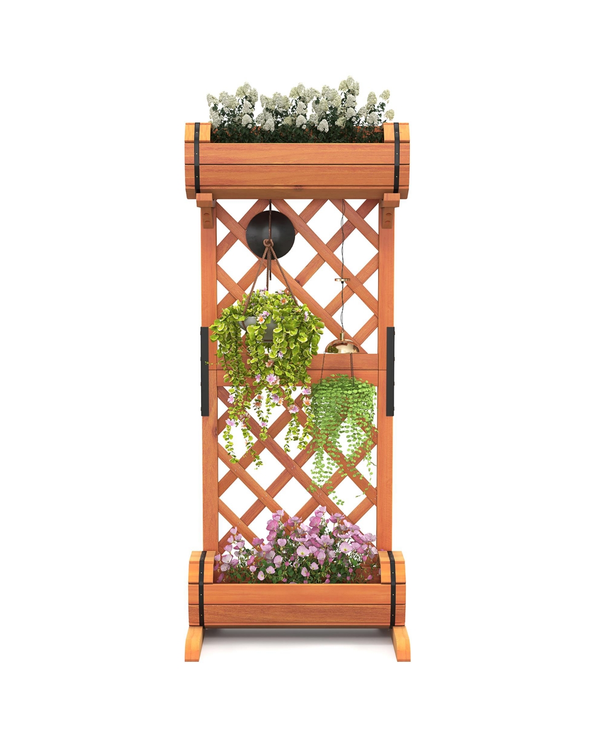 Click here for Gymax 2-Tier Raised Planter Garden Wooden Bed w/ 2... prices
