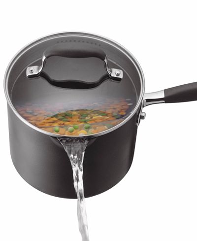 Anolon Advanced Hard-Anodized Nonstick 3-Qt. Straining Saucepan with ...