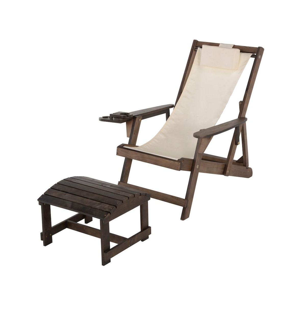 Click here for Jiallo Canvas Sling Chair With Cup And Wine Holder... prices